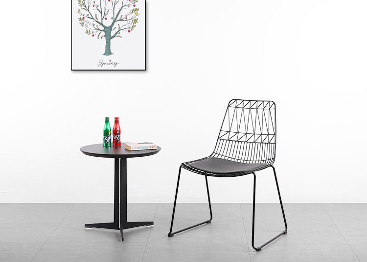 Iron modern metal stacking wire chair (Golden-White) – OnSuit PVT S.L.
